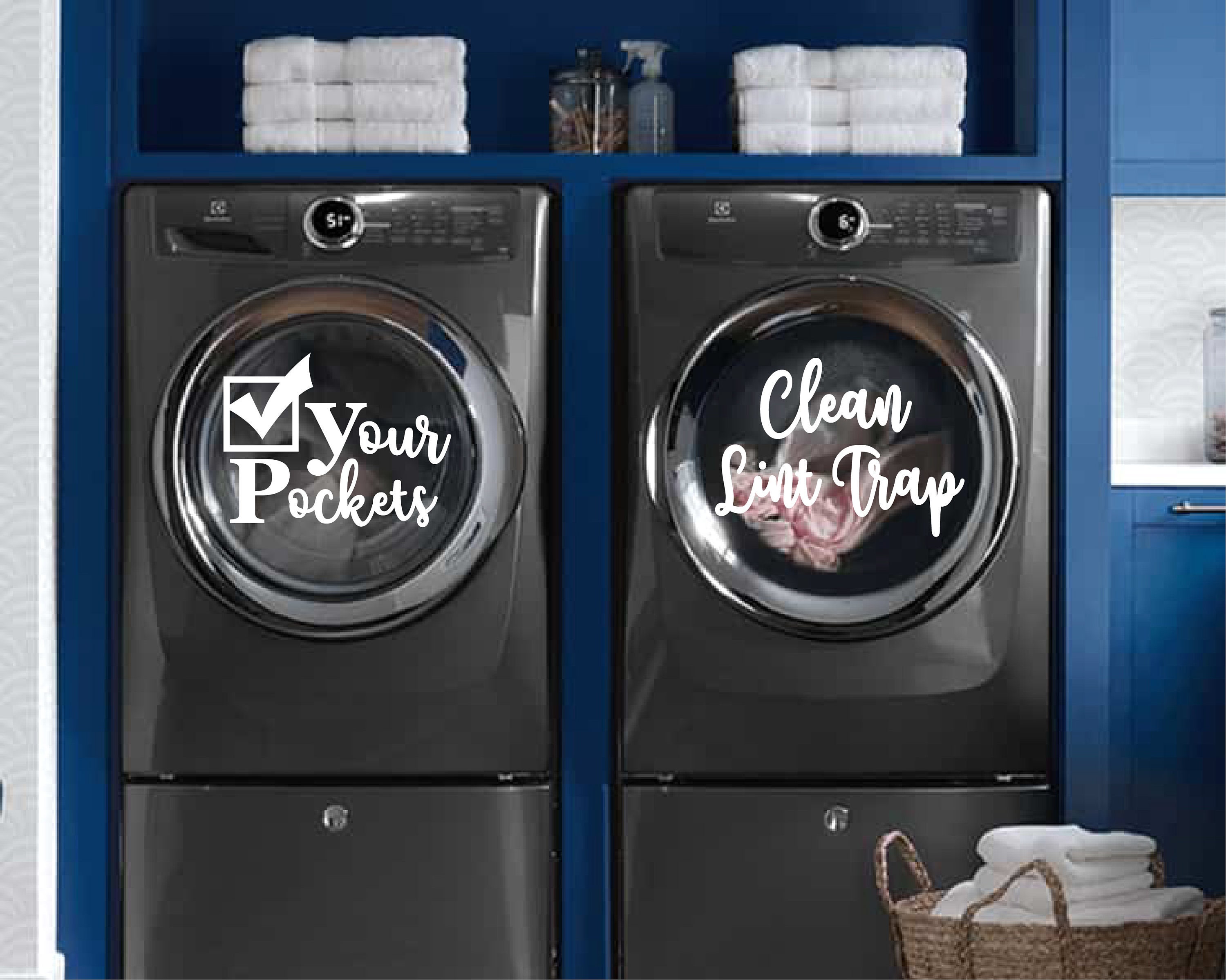 Washer Dryer Vinyl Decal Check Your Pockets Decal Custom Dryer | Etsy