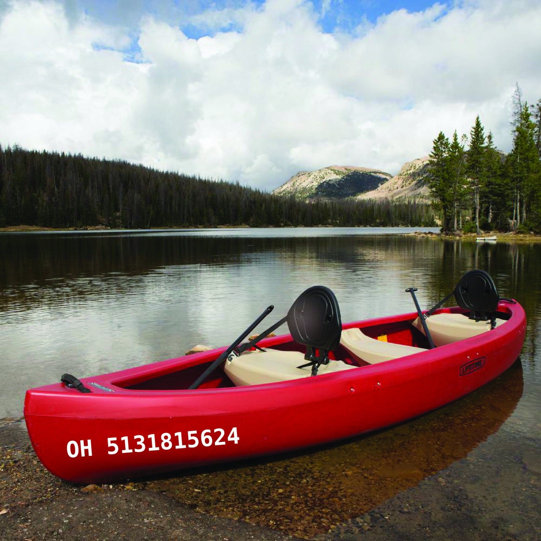 Canoe Decal Custom Vinyl Canoe Decals Canoe Name Decal Kayak Decal Boat ...