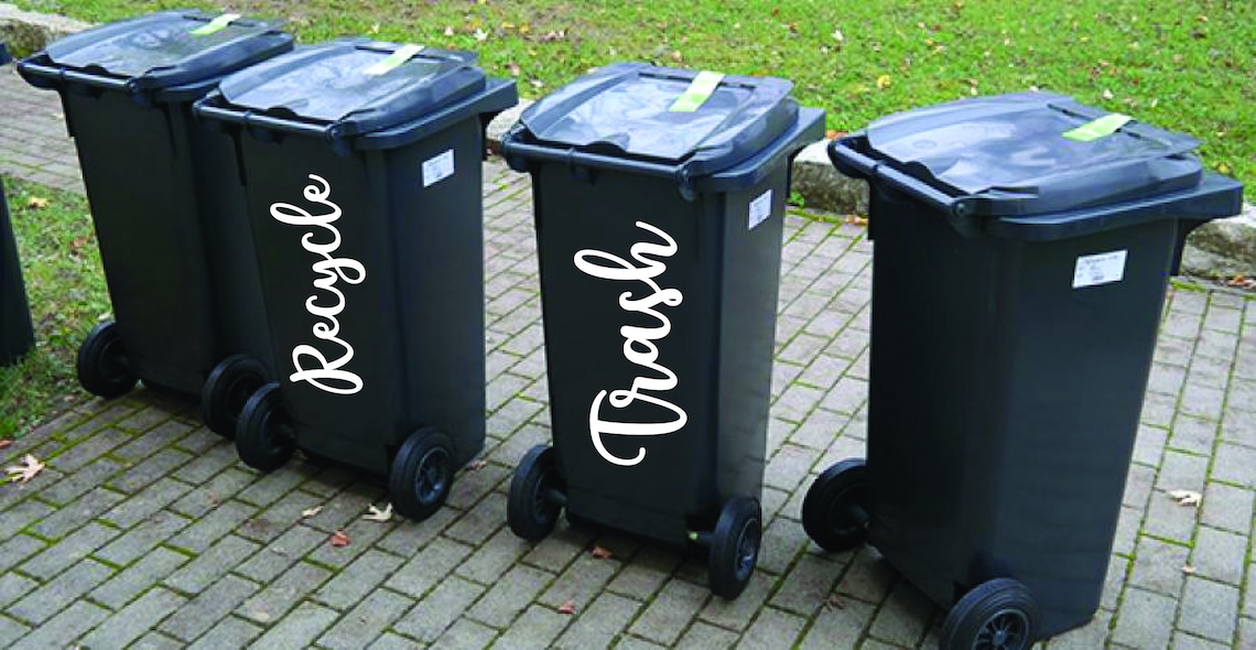 Trash and Recycle Set Decals Kitchen Decals Trash Can Decal | Etsy