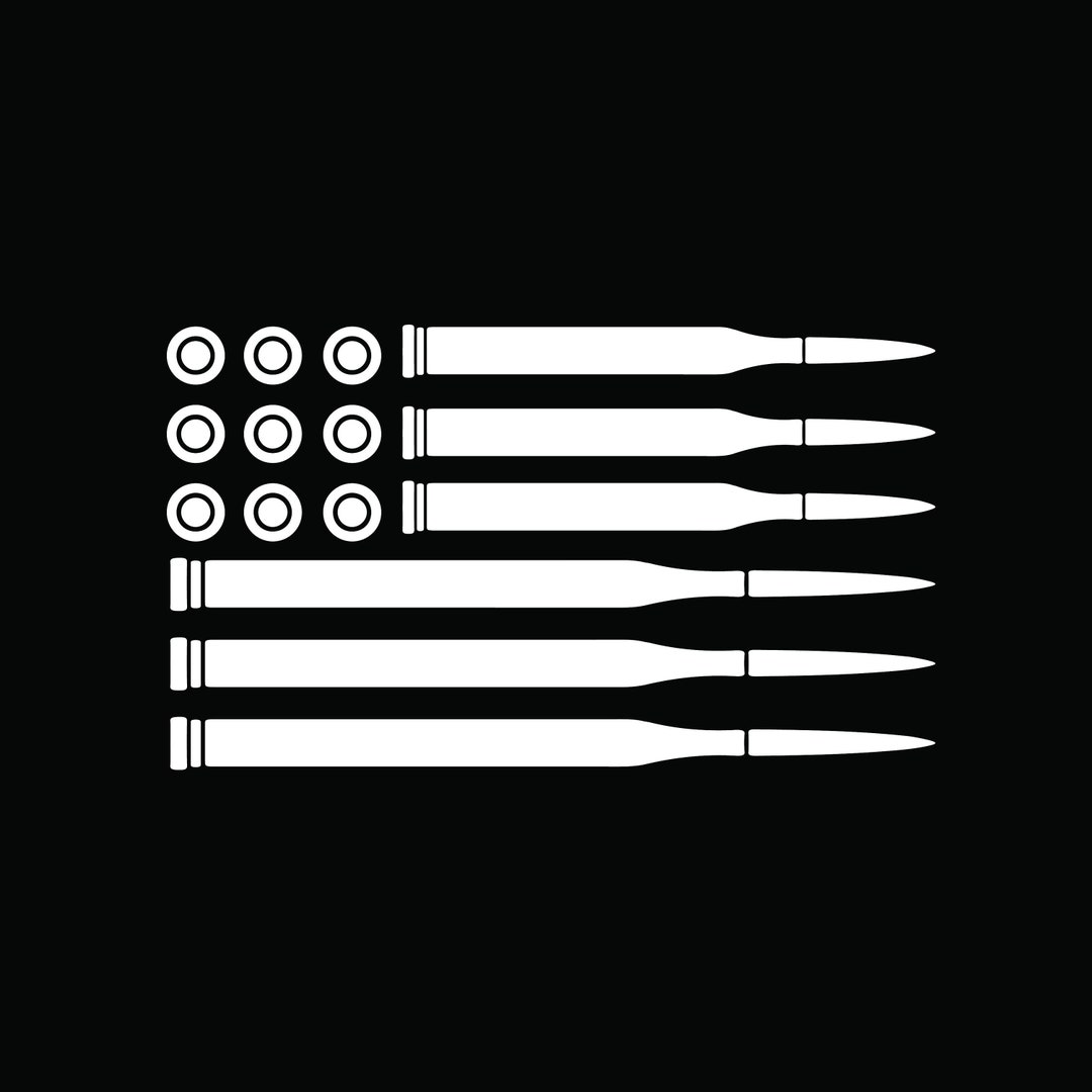 Bullet Flag Decal Bullets Vinyl Decal America Decal Gun Decal Ammo ...