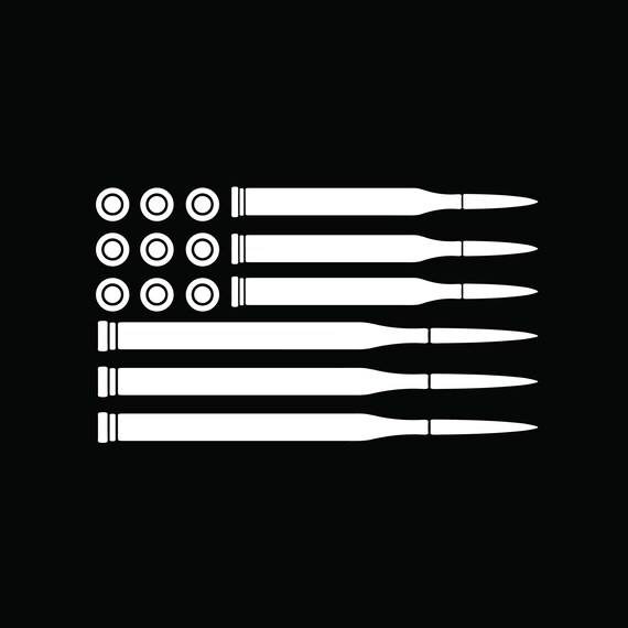 Bullet Flag Decal Bullets Vinyl Decal America Decal Gun Decal | Etsy