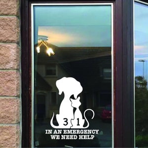 Emergency Pet Decal We Need Help Pet Decal In/outdoor Vinyl Decal Pet ...