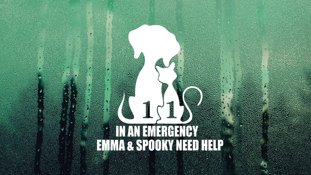 Emergency Pet Decal With Pet Name Custom Pet Name Safety Decal ...