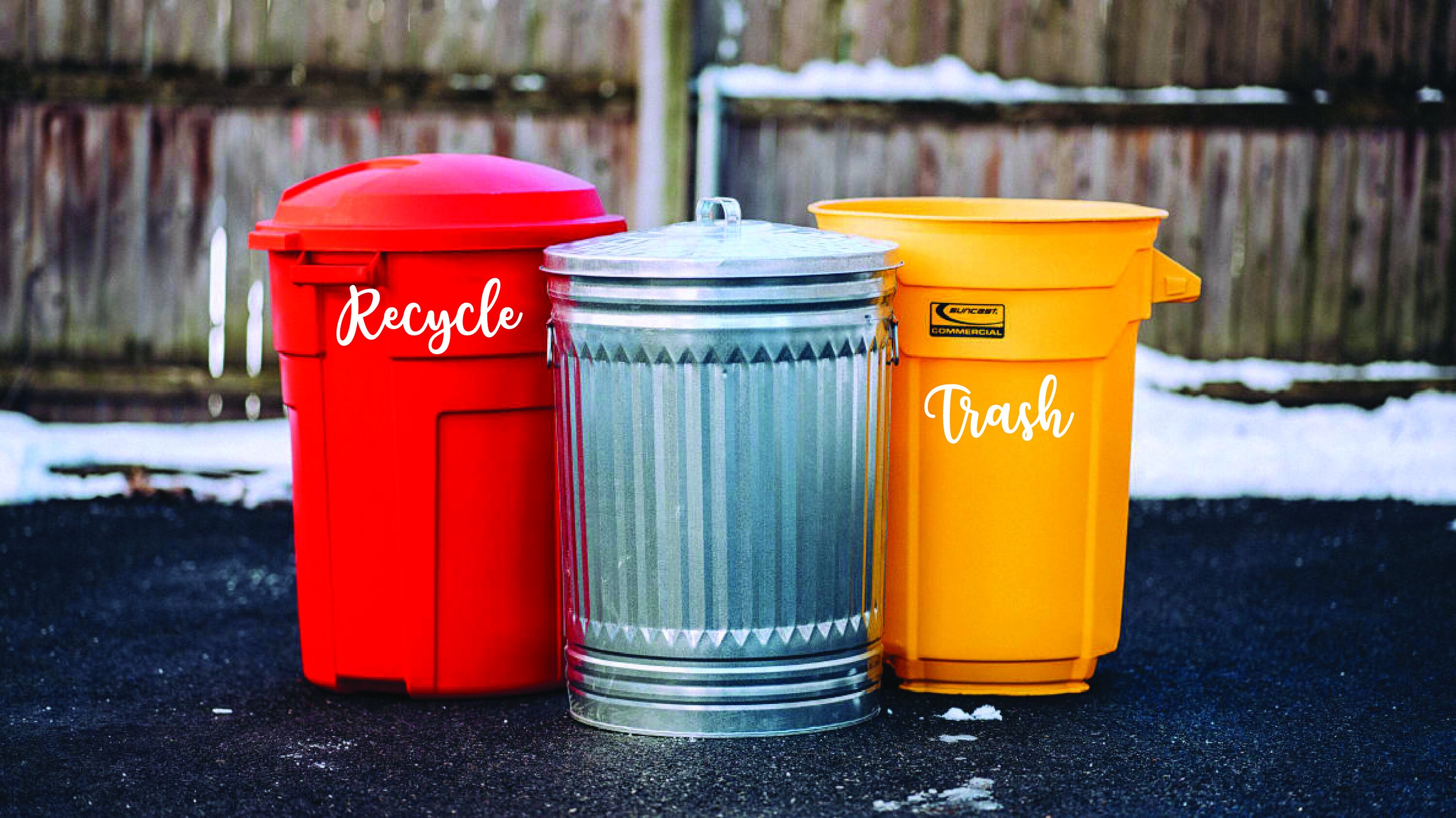 Trash and Recycle Set Decals Kitchen Decals Trash Can Decal Recycling ...