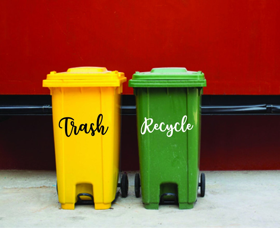 Trash and Recycle Set Decals Kitchen Decals Trash Can Decal Recycling ...