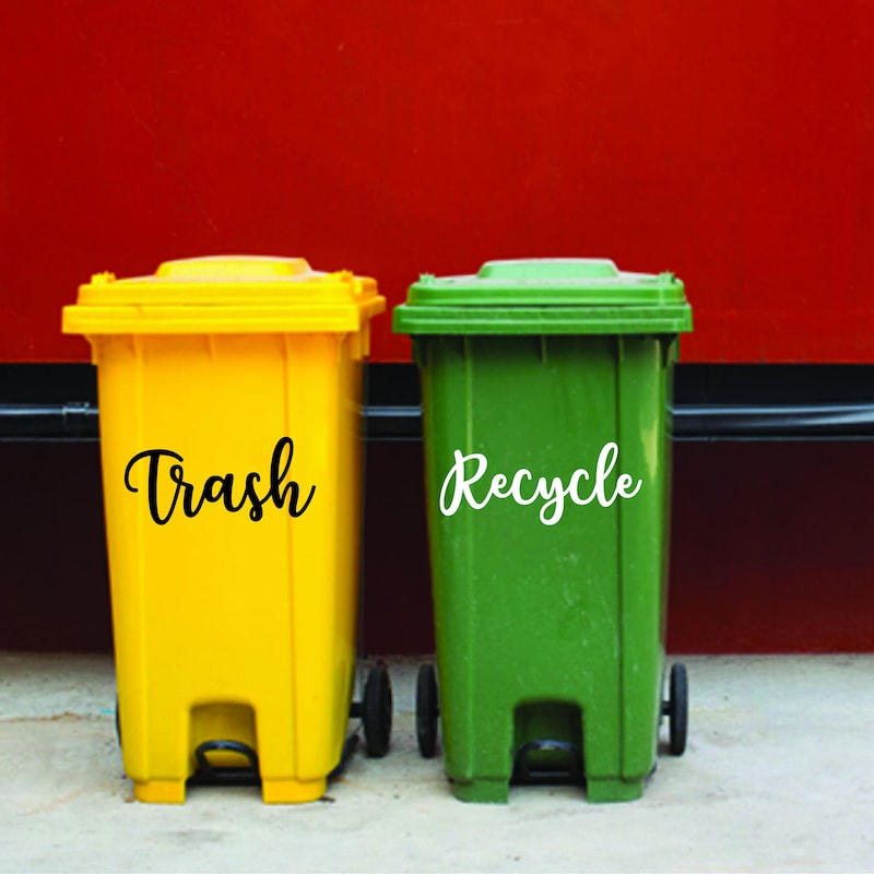 Trash Can Decal - Etsy