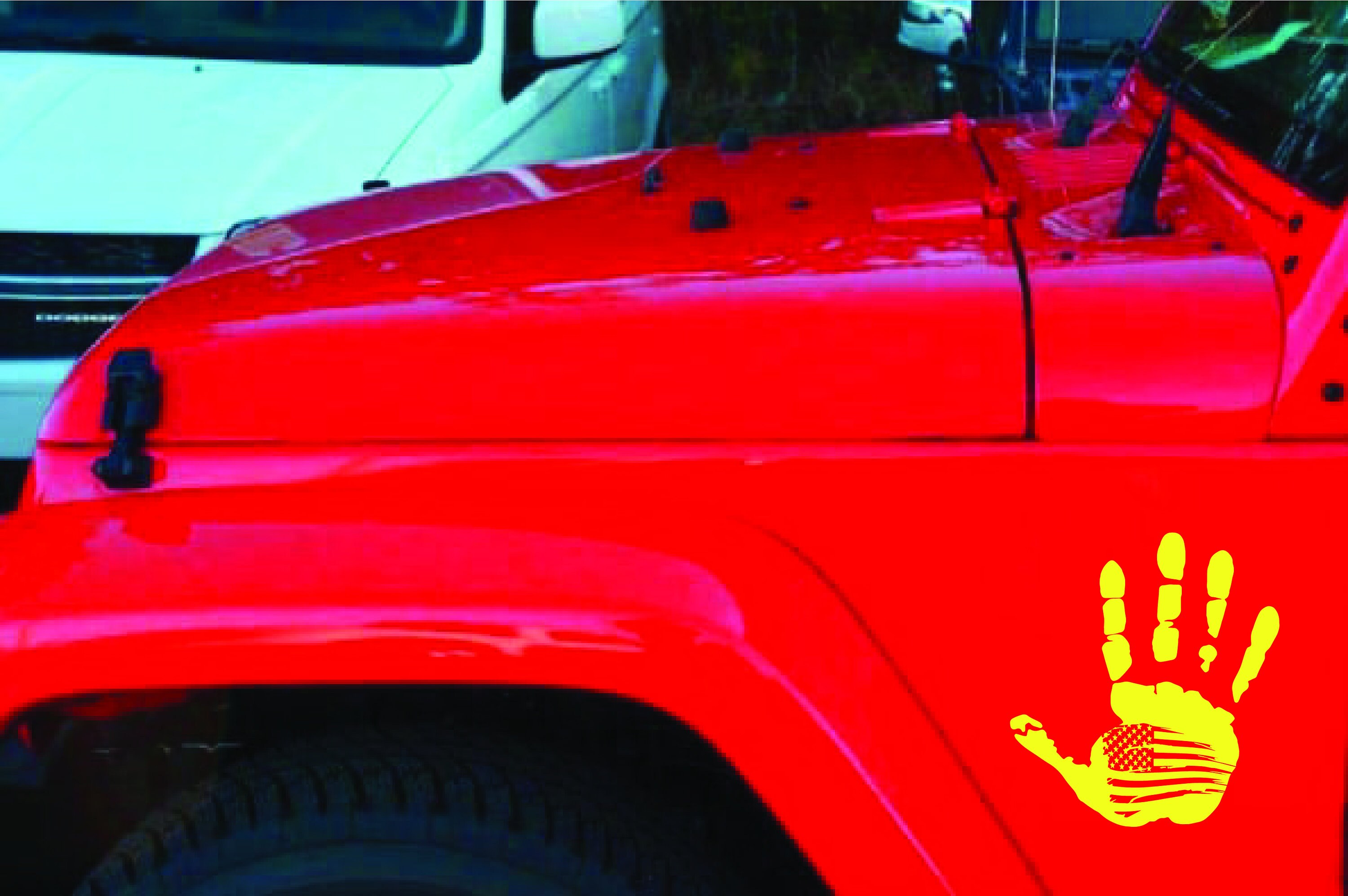 Jeep Wave American Flag Jeep Hand Wave Vehicle Decal Jeep | Etsy