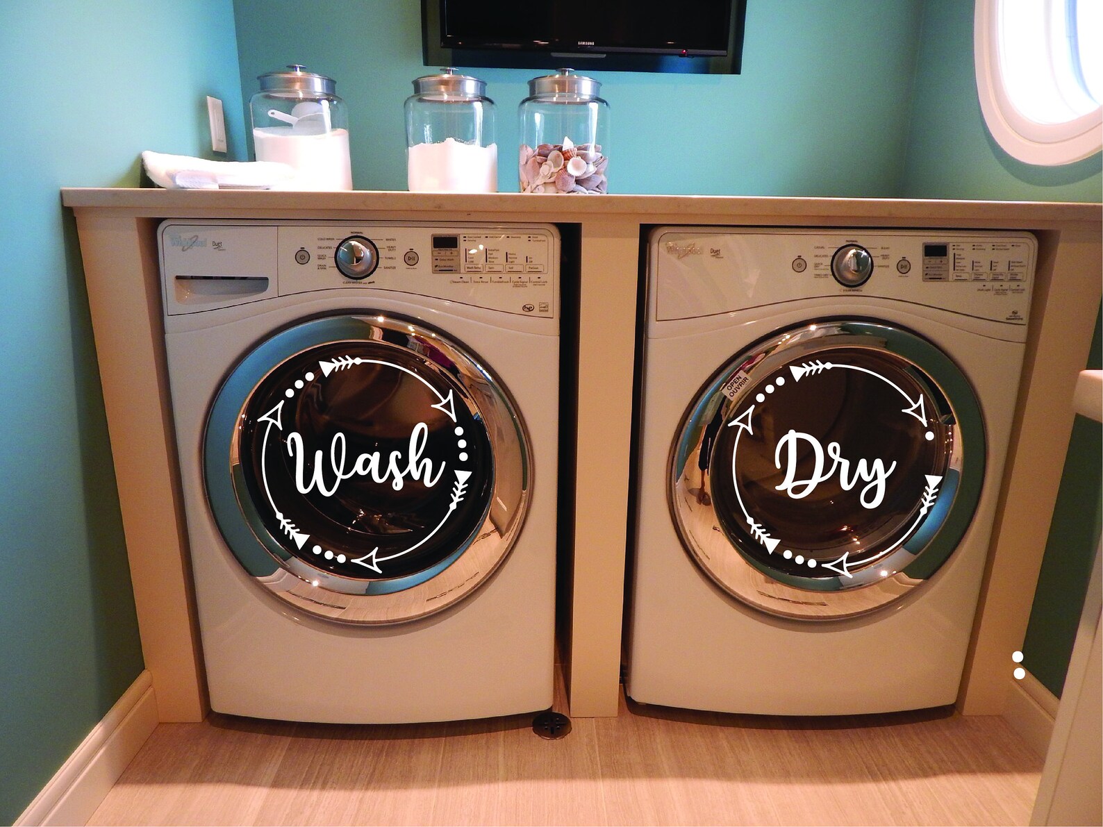 Washer Dryer Vinyl Decal Custom Washer Decal Custom Dryer Decal Laundry ...