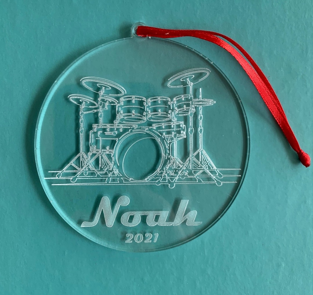 Customizable Drum Set Acrylic Engraved Ornament. Message Me With the ...