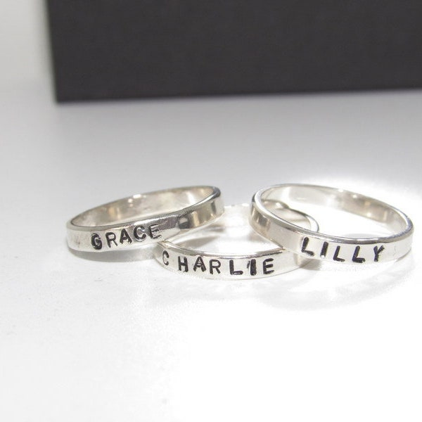Stackable Name Ring - Etsy