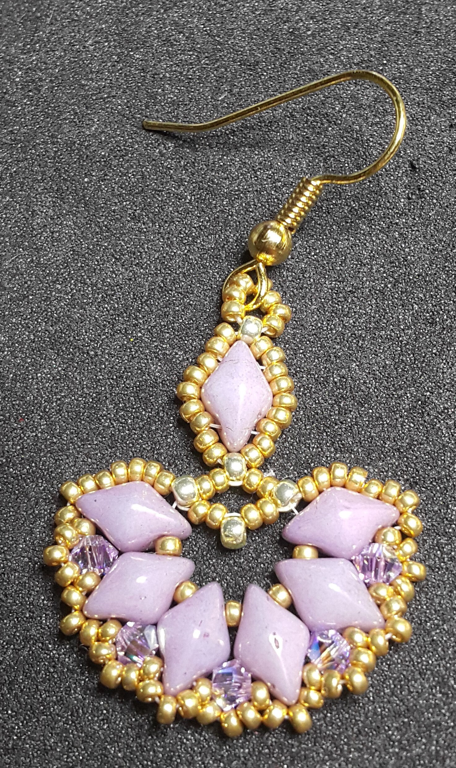 Beaded Earring Pattern, Tutorial, Super Simple Diamond Duo Earrings ...