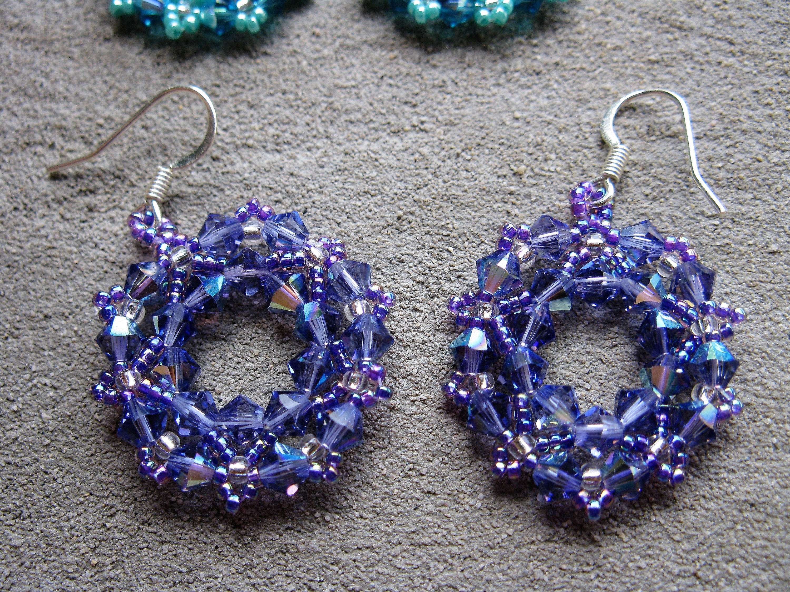 Seed Bead Earring Tutorial DIY Sparkle Hoop Pattern Easy - Etsy