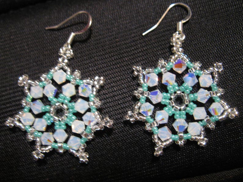 DIY Seed Bead Earring Tutorial Pattern for Beginners Snowflake - Etsy