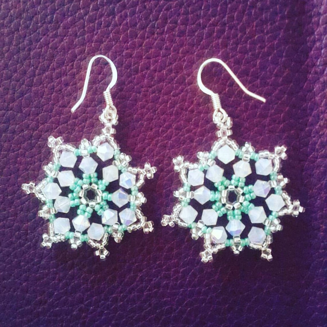 DIY Seed Bead Earring Tutorial Pattern for Beginners Snowflake - Etsy