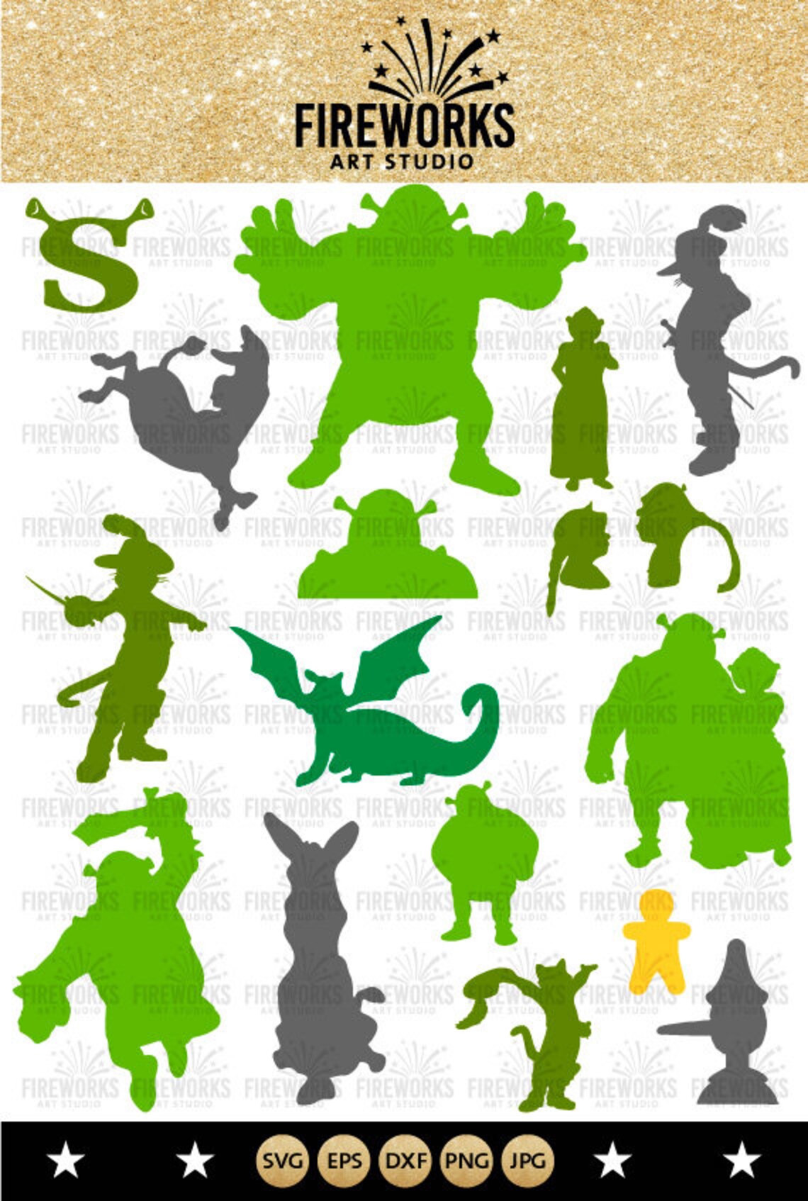 Shrek Silhouette SVG Shrek svg Fiona Svg png jpg svg eps | Etsy