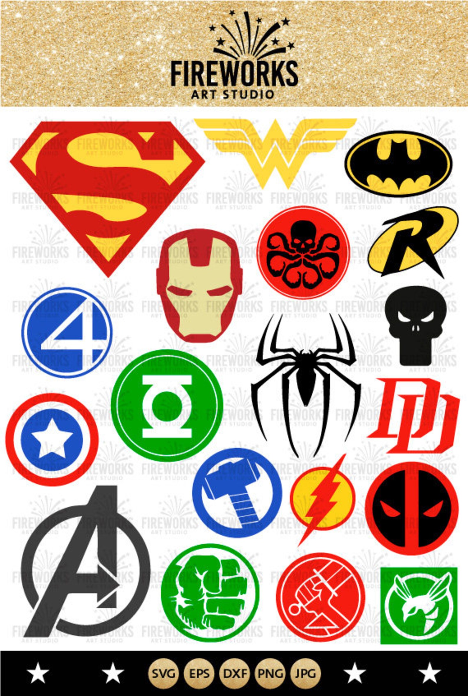Superheld digitaal bestand superhelden SVG superheld logo | Etsy