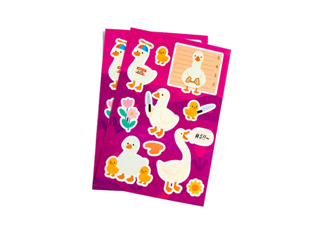 Silly Goose (qty.2) || Silly Goose Sticker Sheet + Funny Kawaii Knife ...