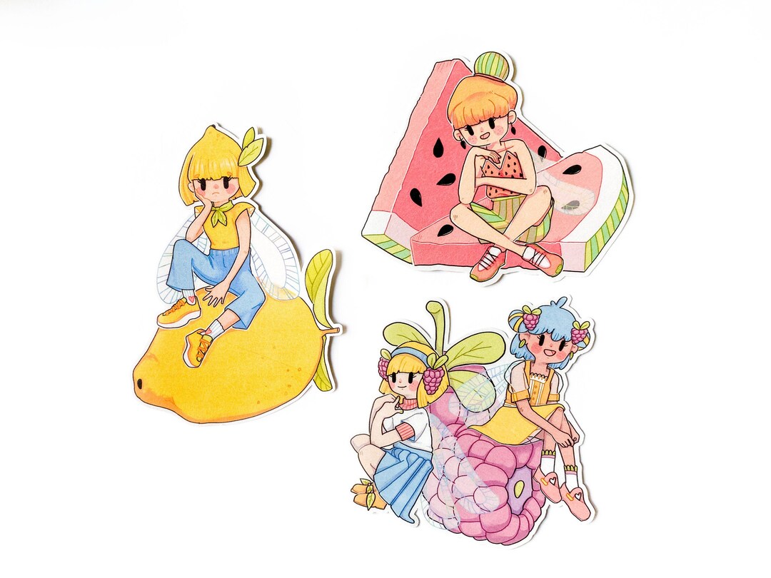 Berry Fairies Set (qty.3) || Watermelon + Lemon + Berry + Fairy ...