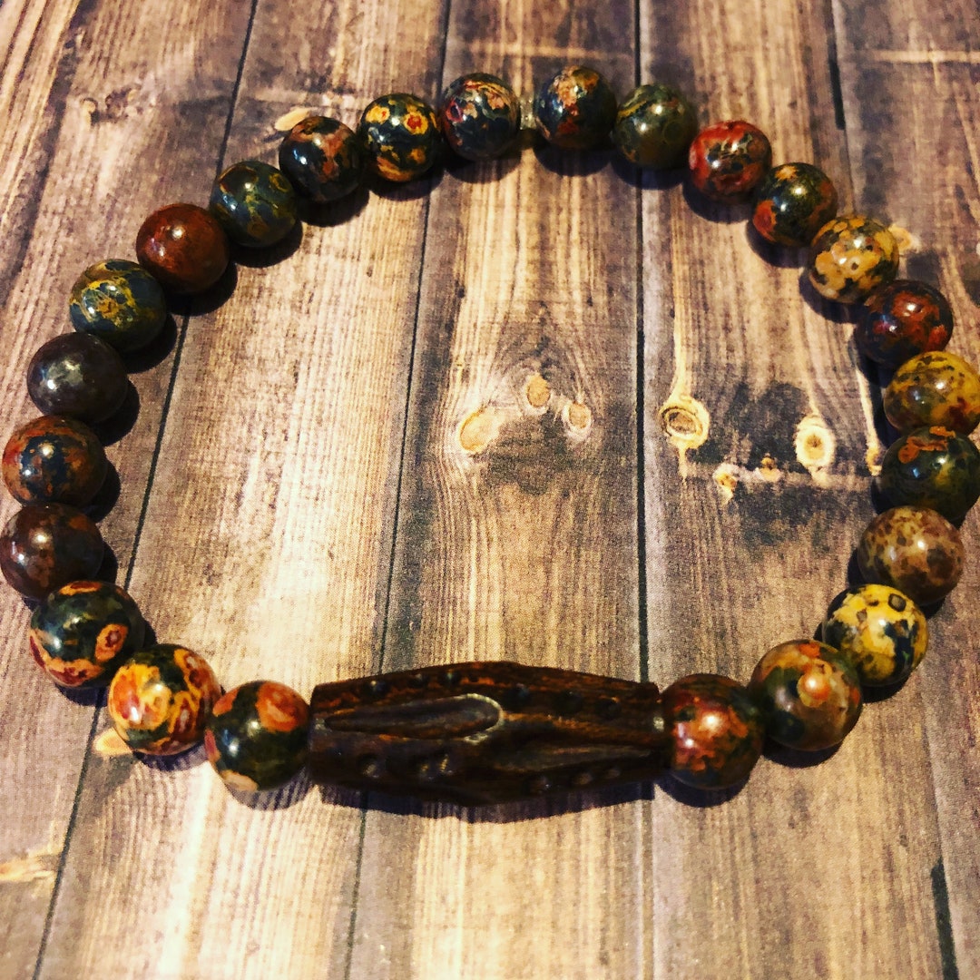 Leopard Jasper Wood Beads - Etsy