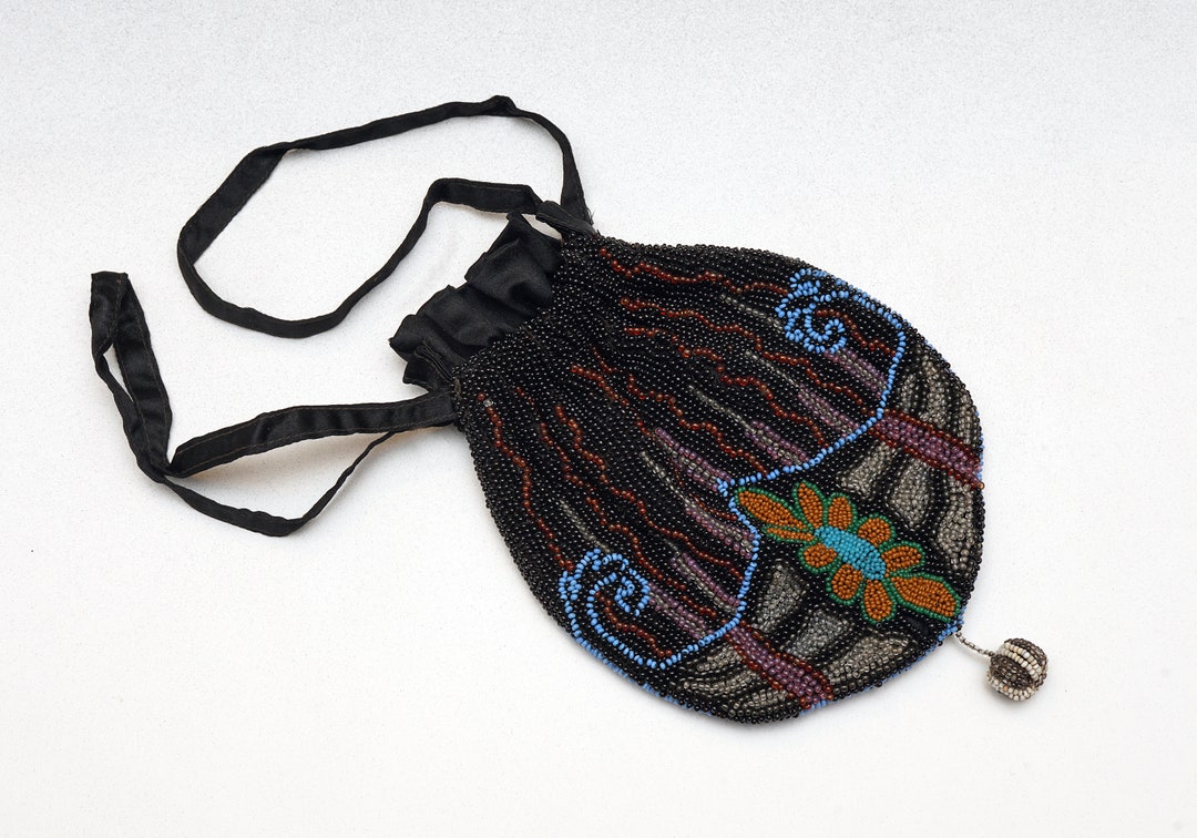 Victorian Hand Beaded Reticule Bag - Etsy