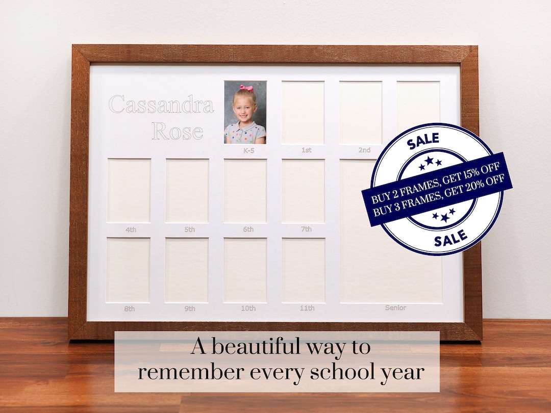 Custom School Picture Frame, Personalized Grade School Photo Frame, 1st ...