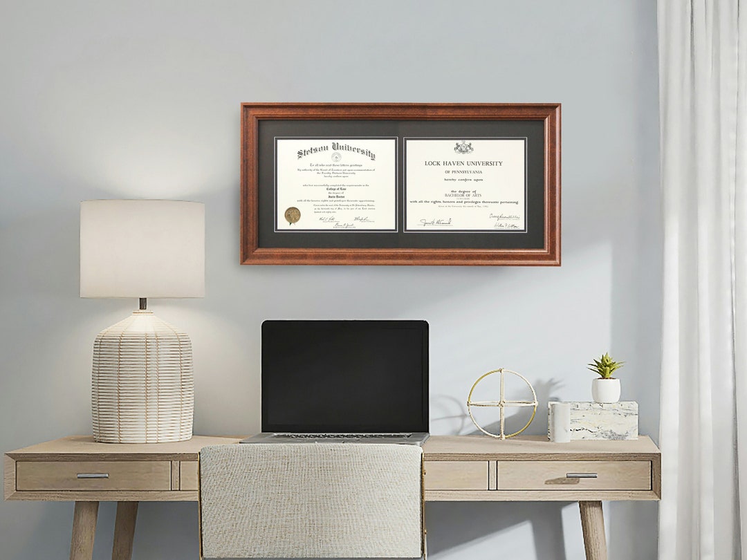 Double Diploma Framed, Two Certificates One Frame, 8.5x11 Graduation ...