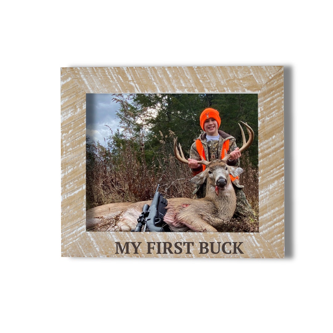First Buck Photo Frame, Deer Hunting Gift, Photo Frame, Picture Frame ...