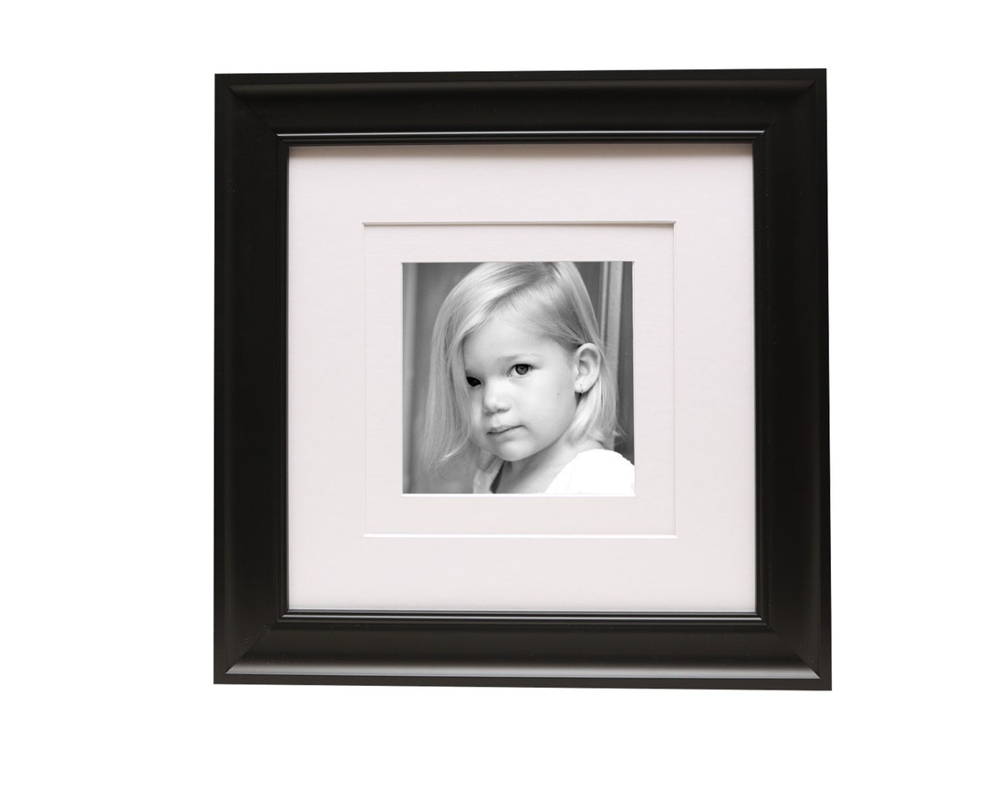 12 X 12 Black Frame Double White Mat, Square Picture Frame - Etsy
