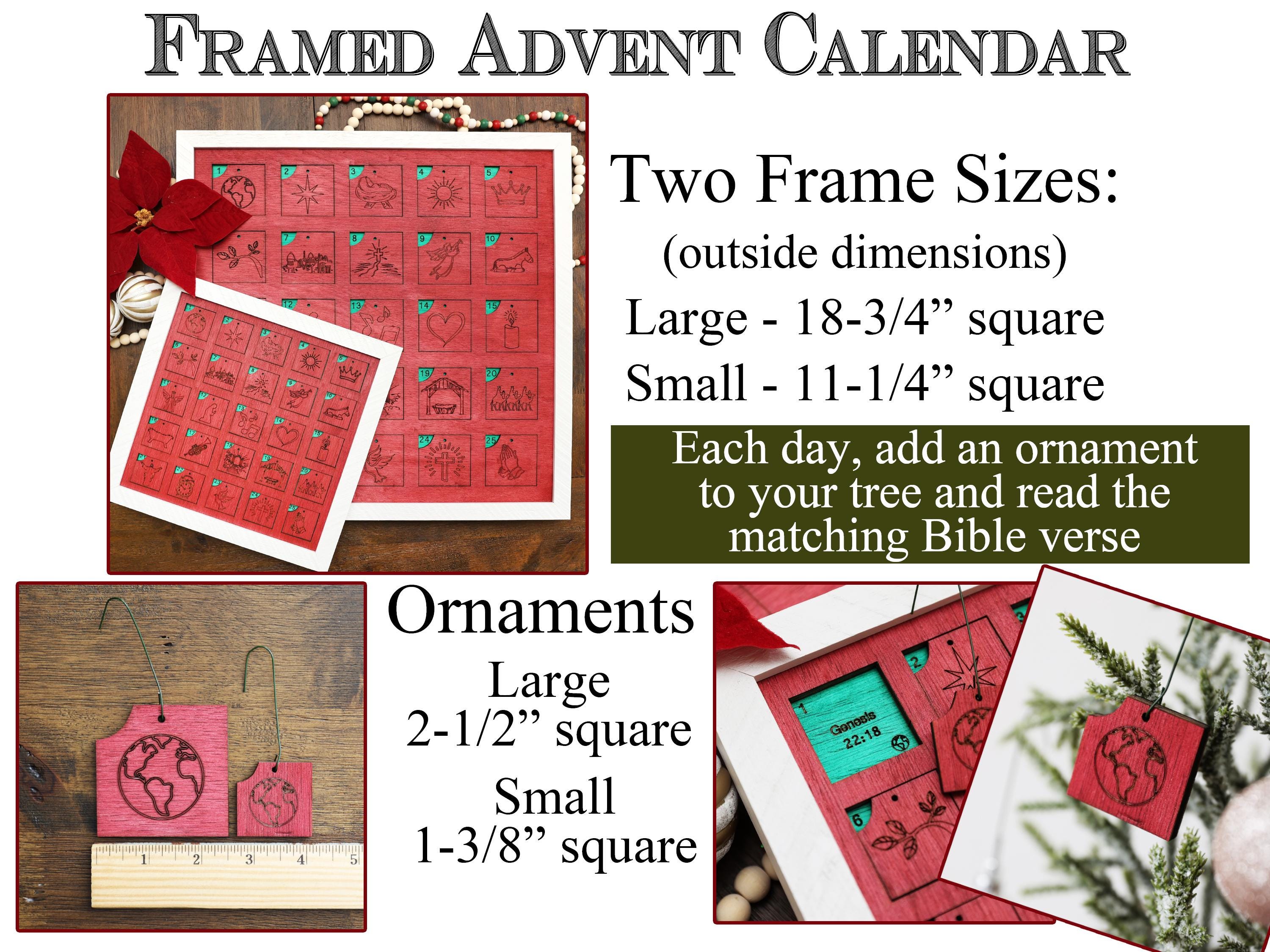 Christian Advent Calendar Bible Verse Ornaments Gift for Family Gift ...