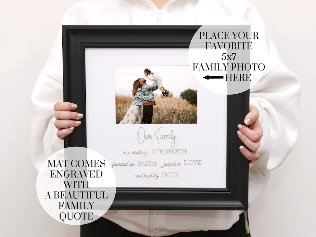 Framed Family Photo With Beautiful Quote, Square Living Room Wall Photo ...