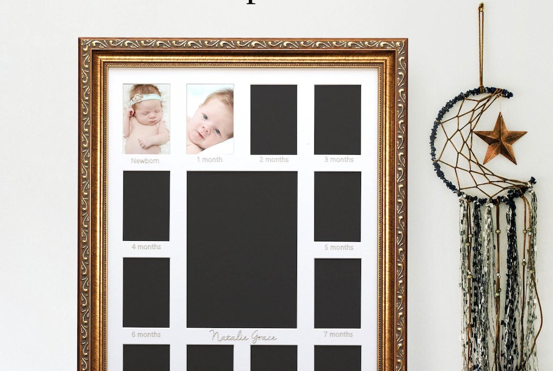 First Time Mom Gift, Birth to One Year Photo Frame, Baby Shower Gift ...