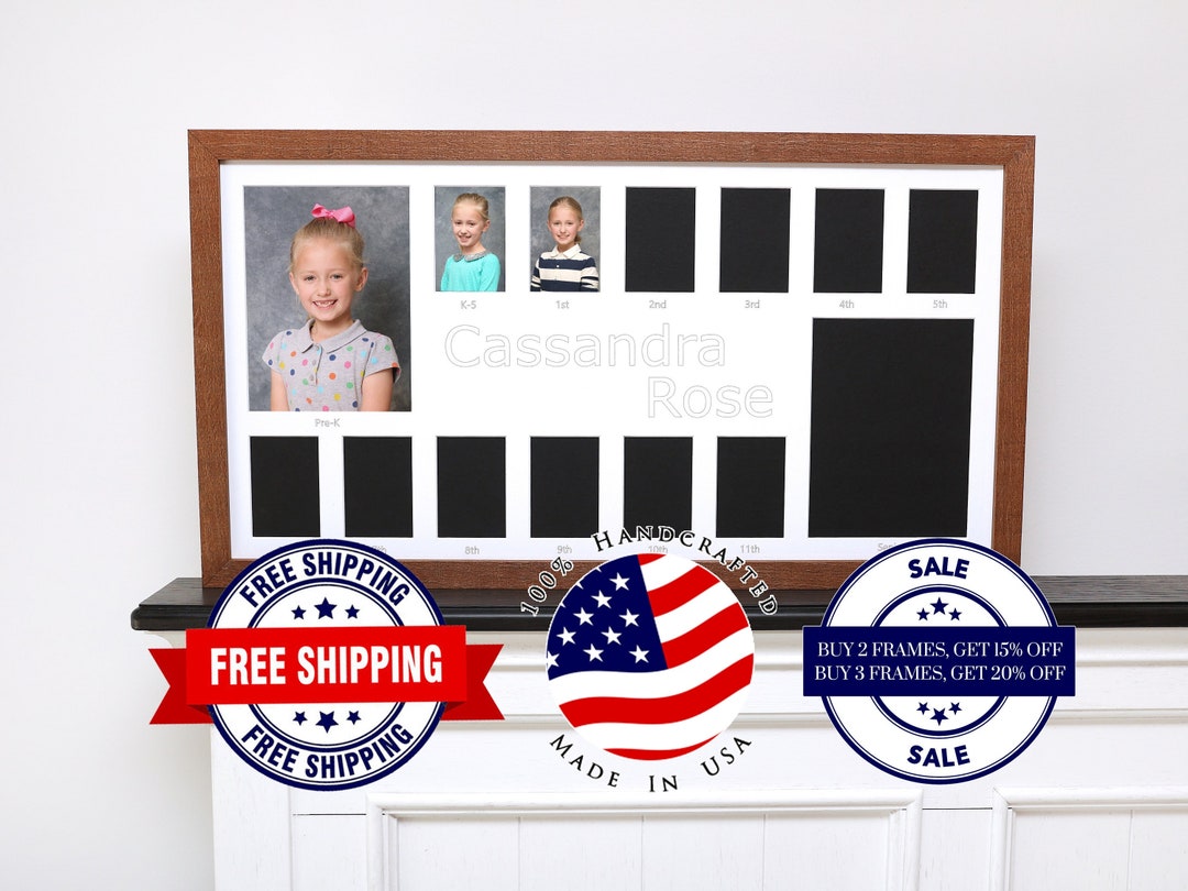 School Years Photo Frame, Prek-senior School Pictures Frame, Custom ...