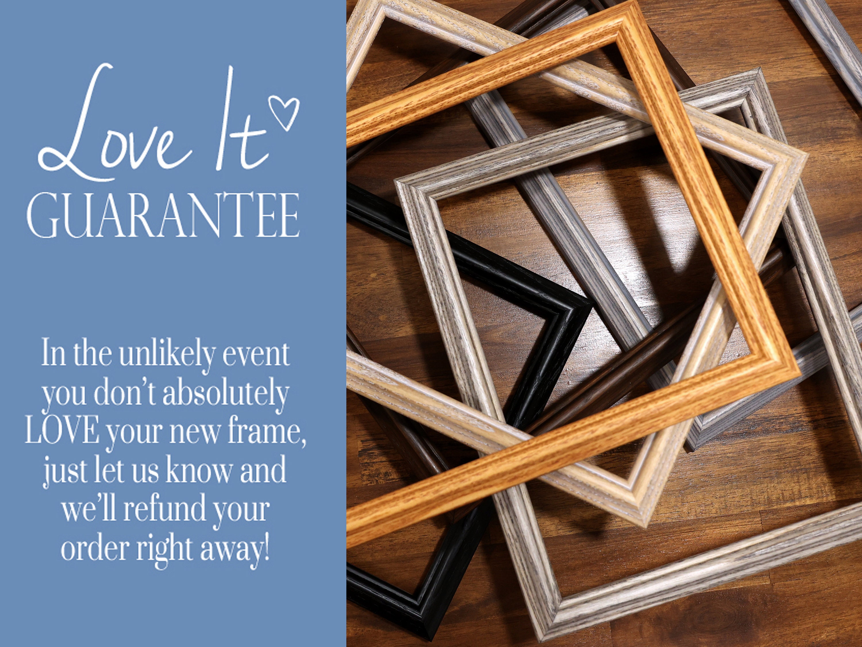 Real Wood Frames, Custom Size Picture Frames, Photo Frame for Wall ...