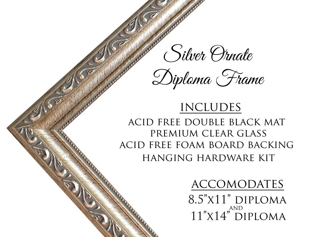 Diploma Frame, Silver Certificate Frame, 8.5x11 11x14 Diploma Frames ...
