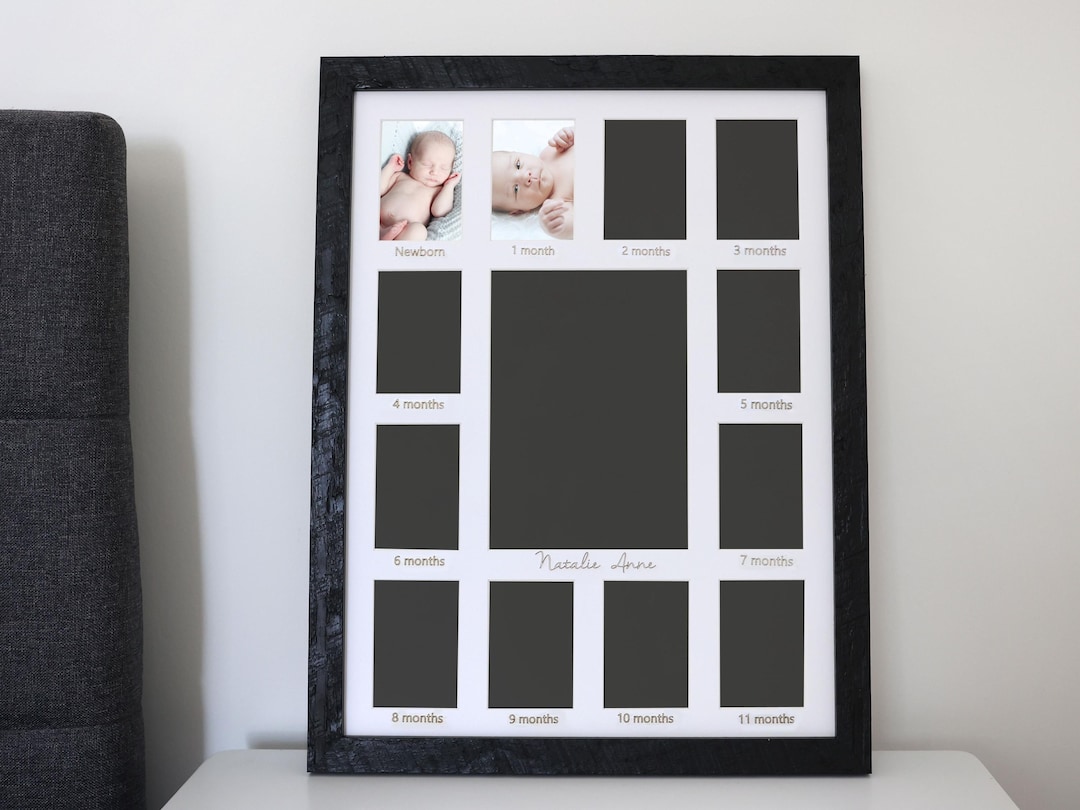 Baby's First Year, Birth to 12 Month Picture Frame, Personalized Baby's ...