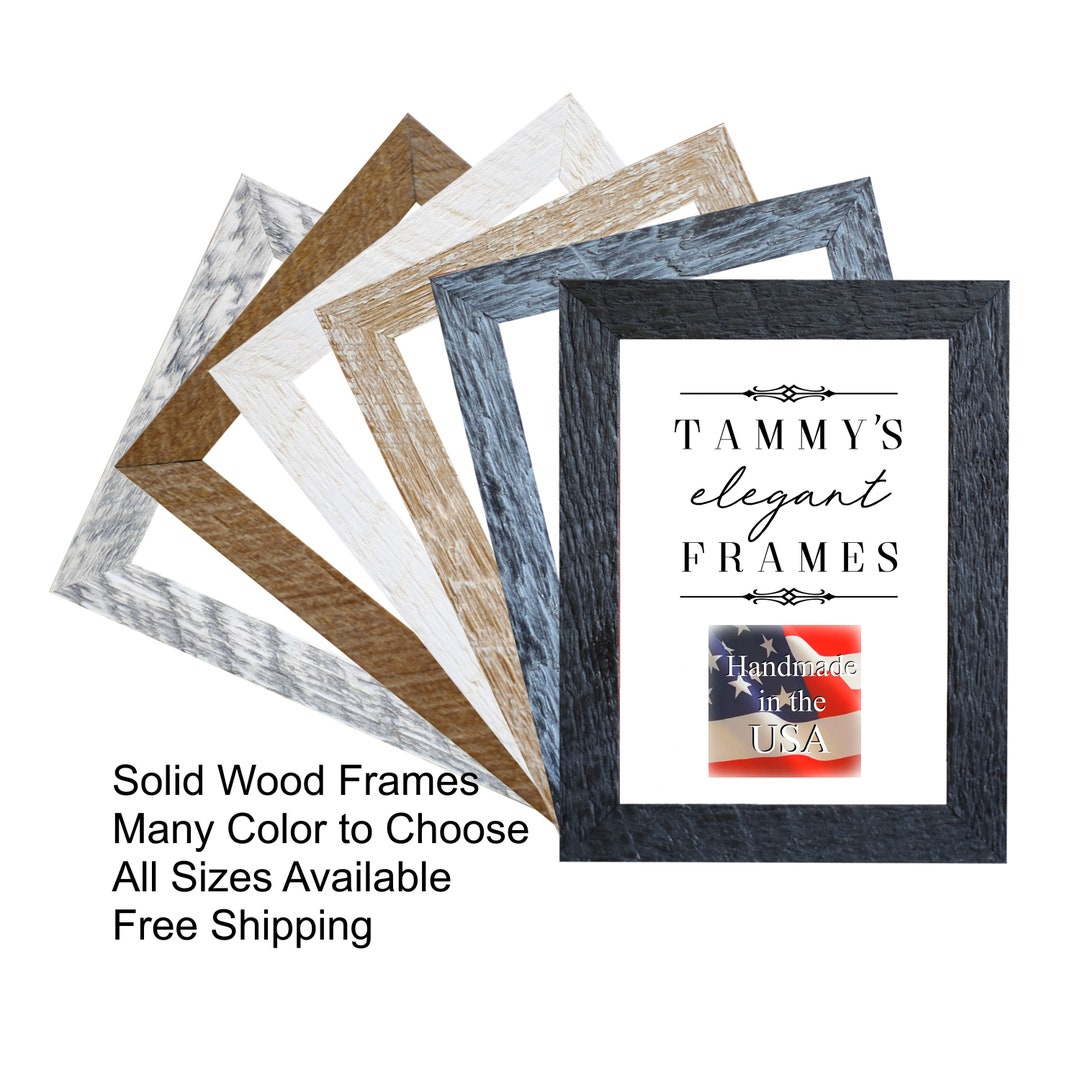 Custom Size Picture Frame Solid Wood Photo Frames Made to Measure Frames White Brown Grey Black ...