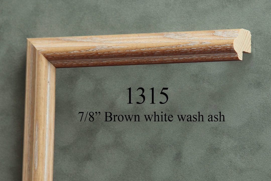 Ash Wood Decor Brown White Wash Picture Frame, Handmade Vintage Frame ...