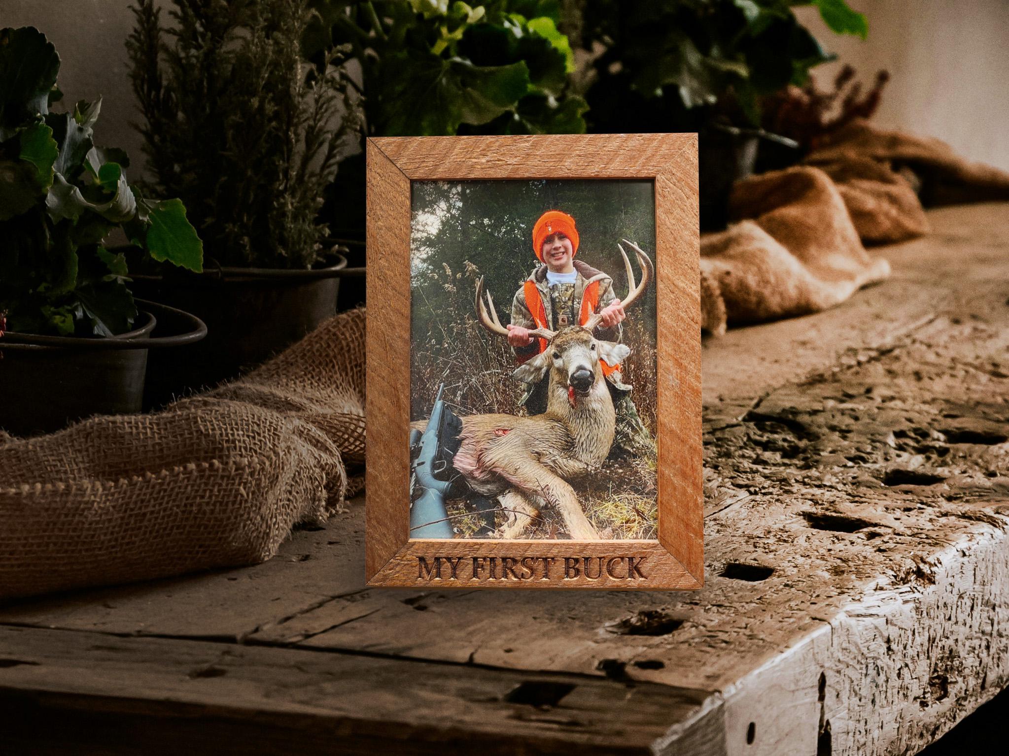 First Deer Photo Frame My First Buck 1st Time Hunter Engraved Gift ...