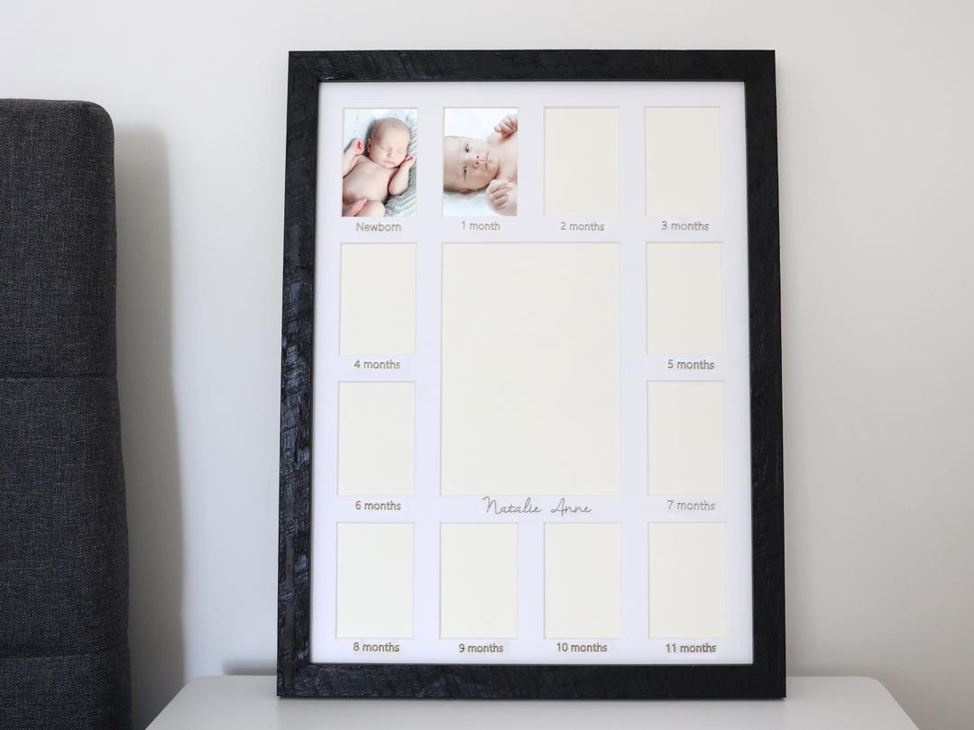 Personalized Birth - 12 Month Picture Frame, Baby's 1st Year Photo ...