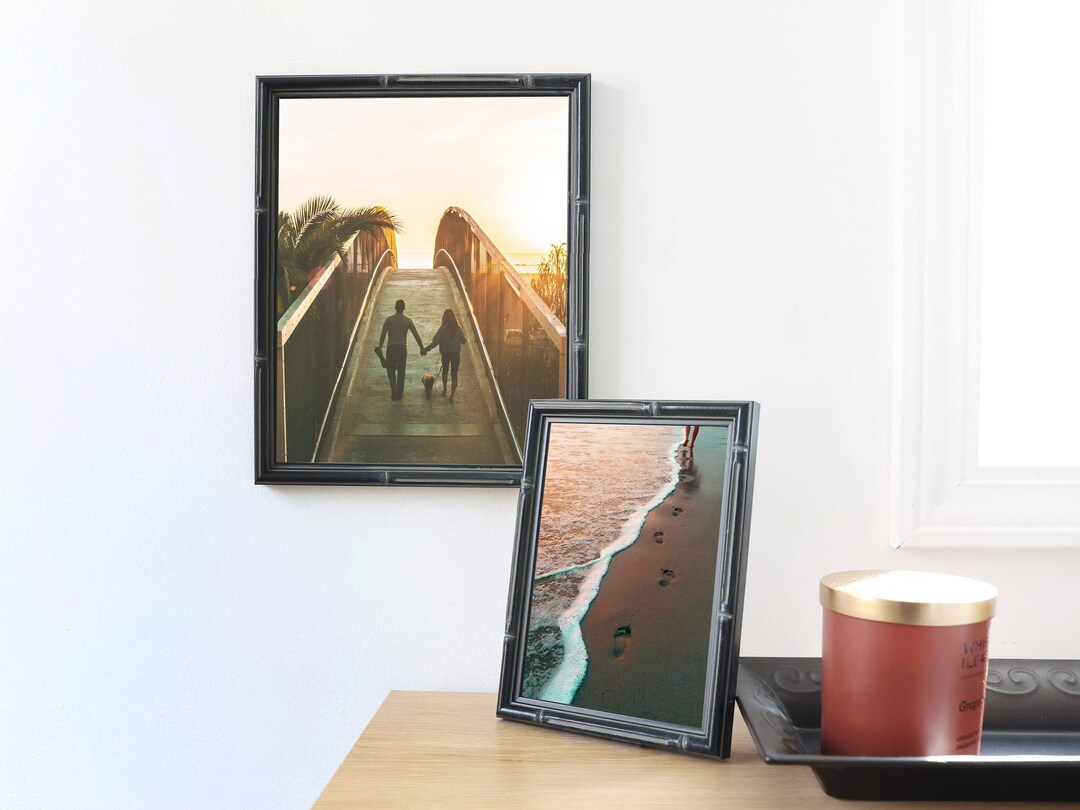 Black Gold Bamboo Photo Frames, Tropical Home Decor, Exotic Gold Bamboo ...