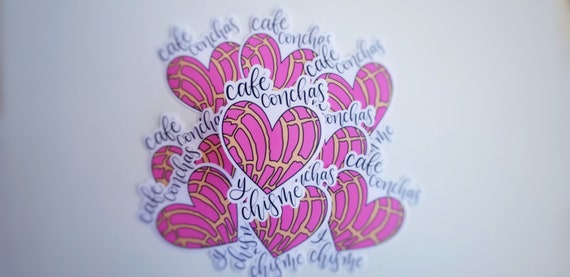 Concha sticker stickers l custom stickers cafe conchas y | Etsy