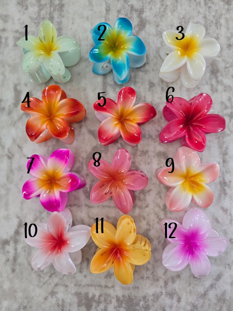 Flower Hair Claw | Hawaiian Flower Hair Claw| Hair Clip | Hair Clip ...