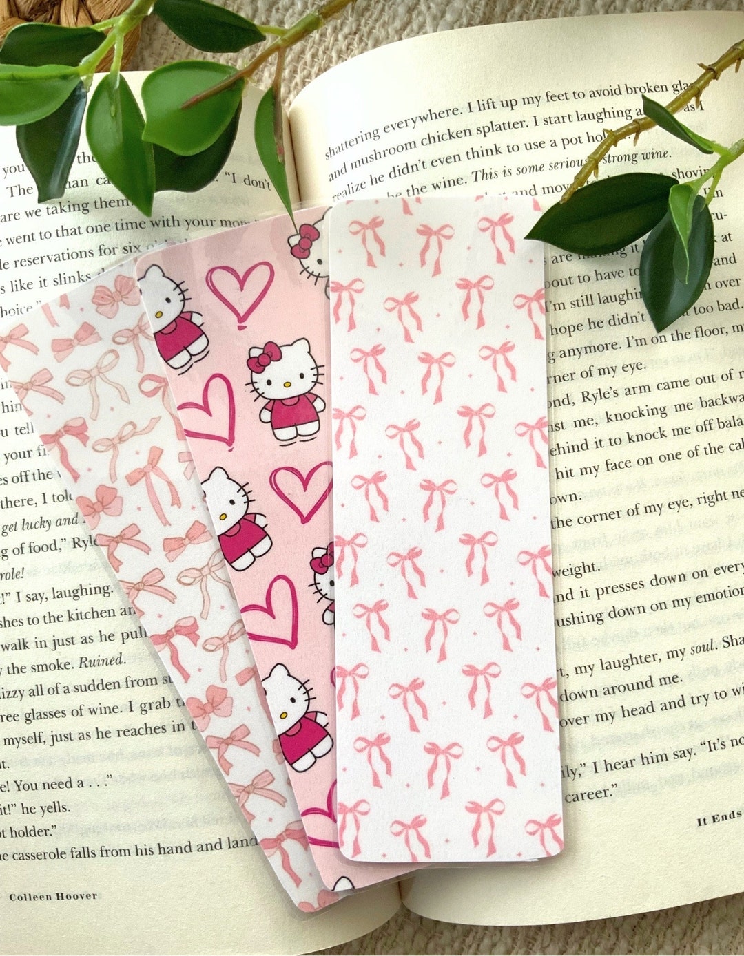 Hello Kitty Bookmark | Coquette Bookmark | Pink Bookmark| Laminated ...