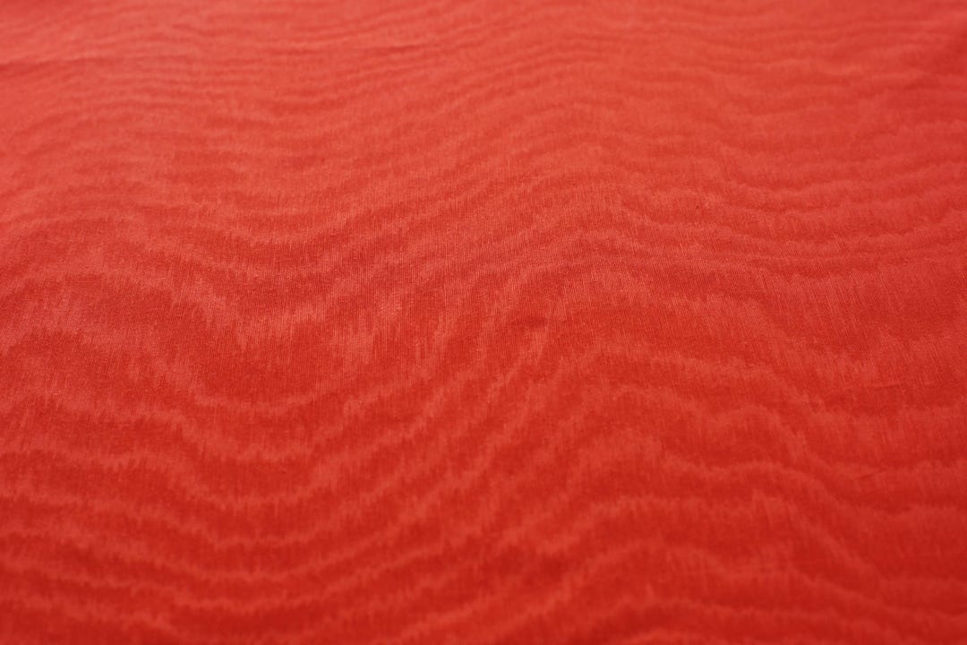 Syrian Moiree Moire Bright Orange Cotton Fabric Vintage Textile Ethnic ...