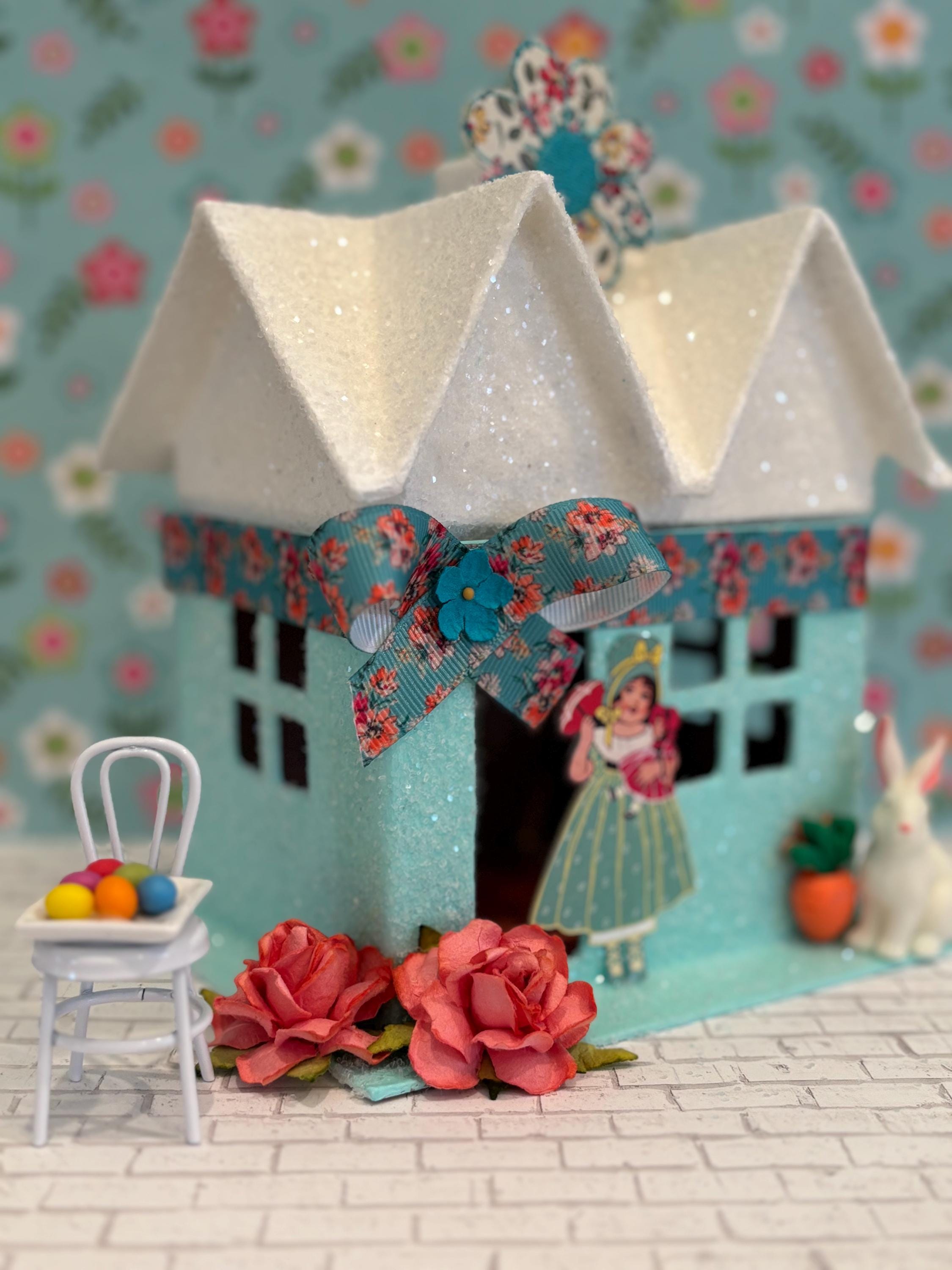 Spring Glitter House, Easter Glitter House, Spring Decor, Spring ...