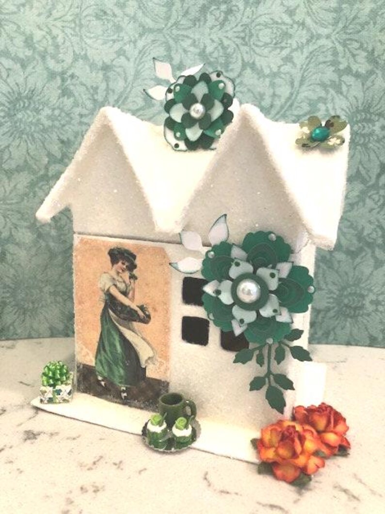 St Patrick's Day Glitter House, Irish Cottage - Etsy