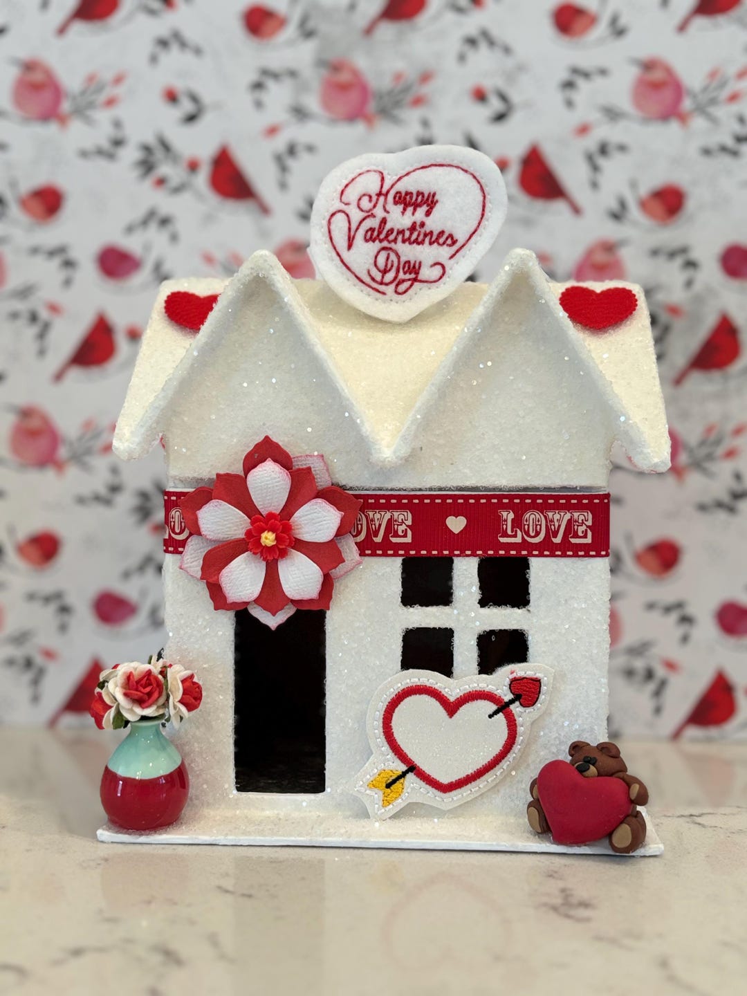Glitter House, Valentine's Day Glitter House, Vintage Style, Valentine ...