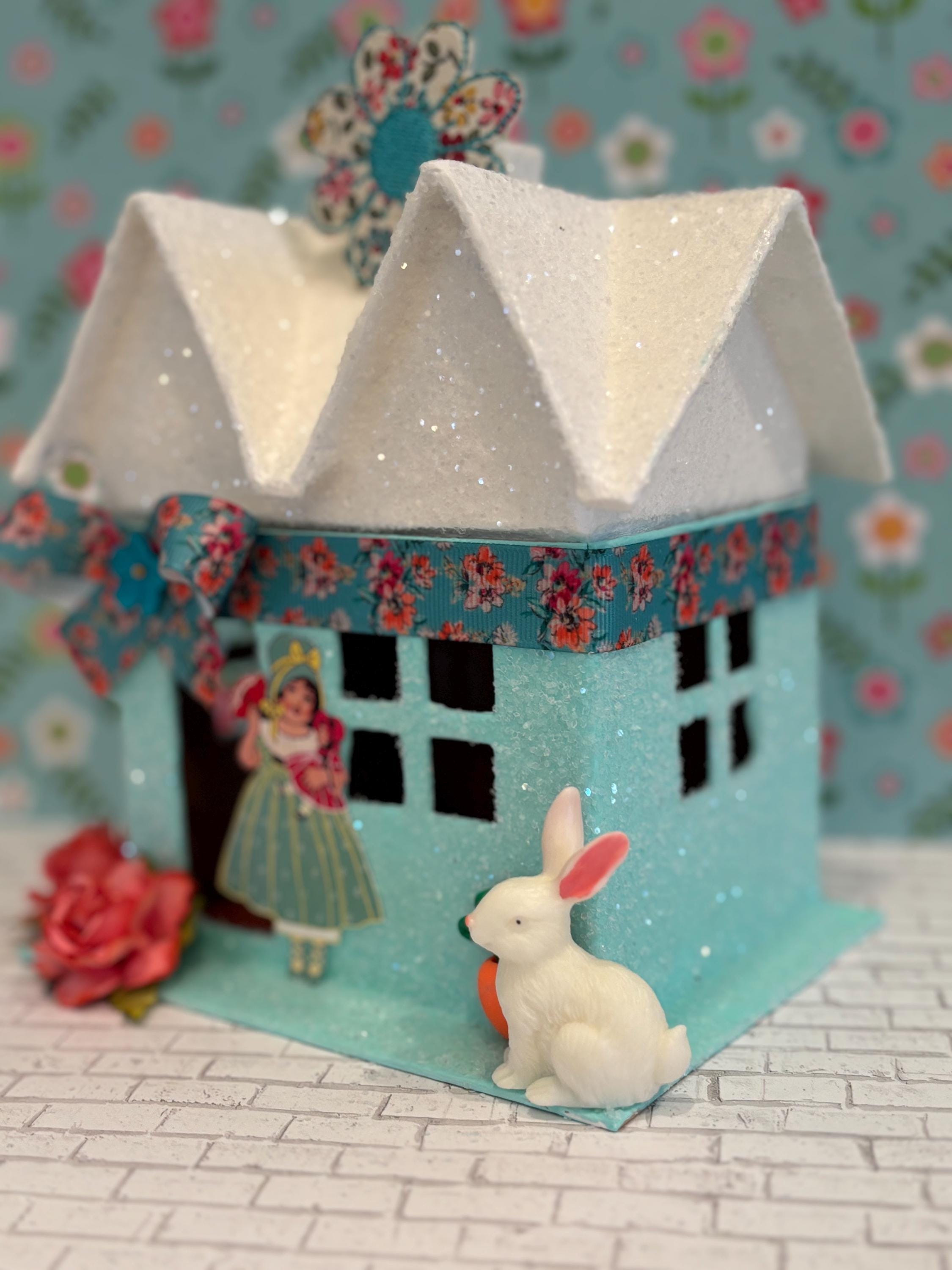 Spring Glitter House, Easter Glitter House, Spring Decor, Spring ...