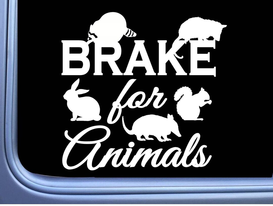 Brake for Animals Sticker Decal OS 132 Possum Raccoon Squirrel ...