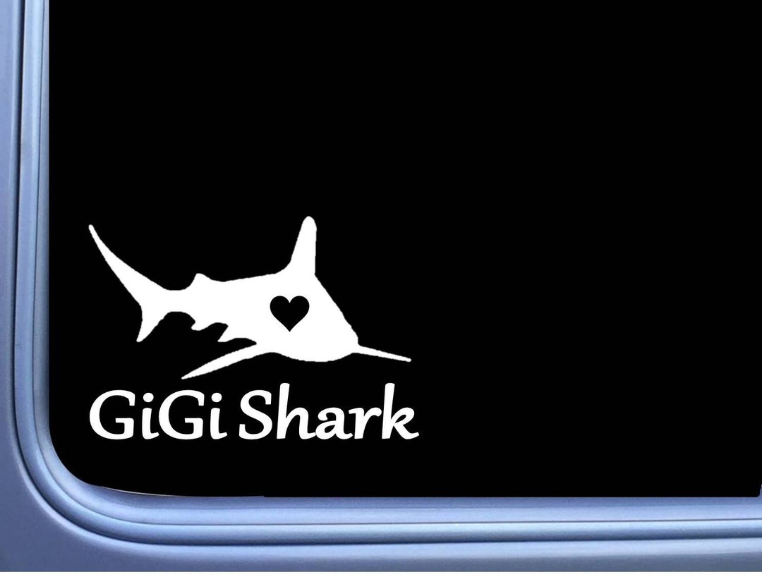 Gigi Shark Sticker Decal OS 076 8" Wide CUSTOM Name and Grandchild ...